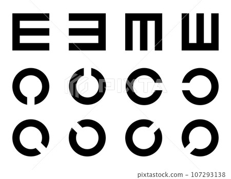 Snellen E and the Landolt C symbols Eye Test...-插圖素材 [107293138] - PIXTA圖庫
