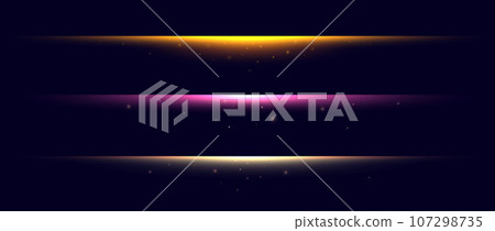 Neon divider lines set. Glowing horizontal... - Stock Illustration ...