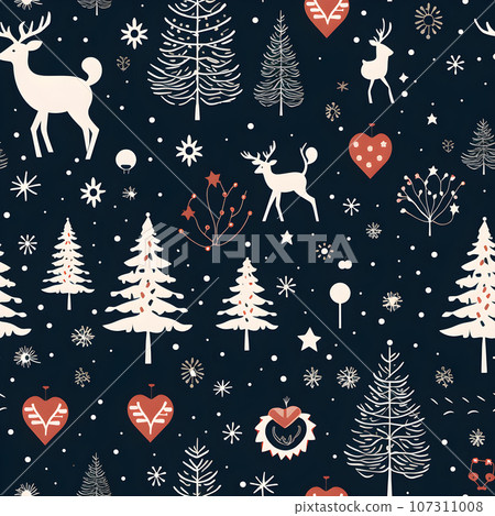 Winter and Christmas seamless pattern with... - Stock Illustration ...