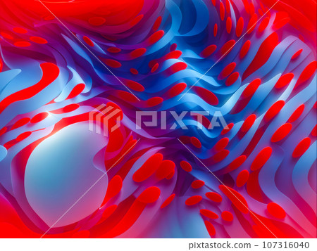 Abstract Digital Art with Vibrant Red and Blue... - Stock Illustration ...