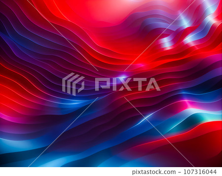 Abstract Digital Art with Vibrant Red and Blue... - Stock Illustration ...