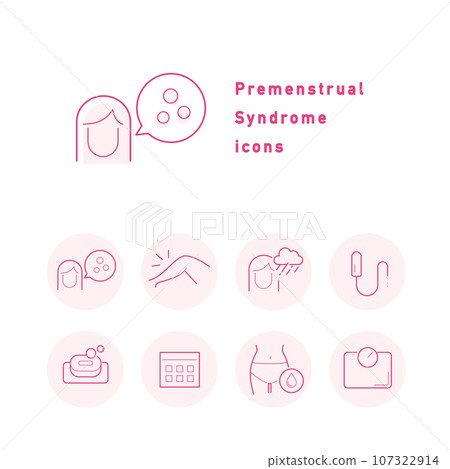 Premenstrual syndrome (PMS) color icon set - Stock Illustration [107322914] - PIXTA