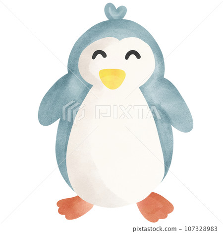 Cute blue penguin cartoon drawing on the iceberg-插圖素材 [107328983] - PIXTA圖庫