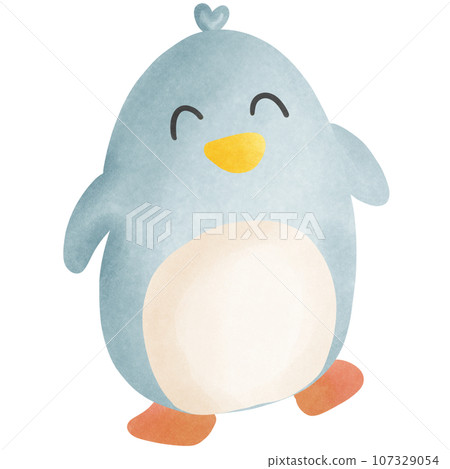 Cute blue penguin cartoon drawing on the iceberg-插圖素材 [107329054] - PIXTA圖庫