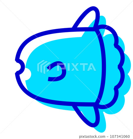 Two color style icon representing fish, sunfish - Stock Illustration ...