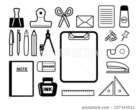 Stationery illustration set/line drawing - Stock Illustration ...