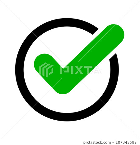 Highlighted round checkbox/checkmark - Stock Illustration [107345592 ...