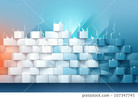 A wall walling ,flat Animation for textbook,...-插圖素材 [107347745] - PIXTA圖庫