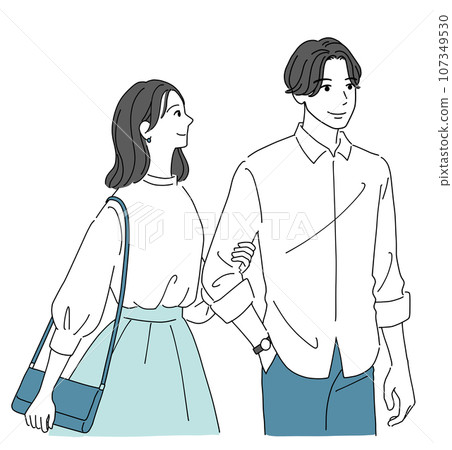Couple having fun on a date - Stock Illustration [107349530] - PIXTA