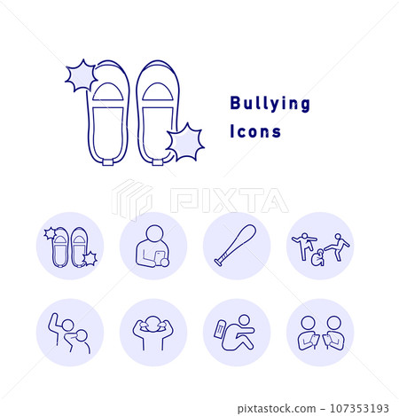 Bullying and children's issues color icon set - Stock Illustration ...