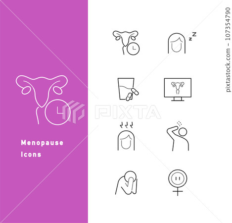 Menopause line icon set - Stock Illustration [107354790] - PIXTA