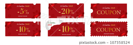 Red ribbon coupon vector design set 2 for... - Stock Illustration ...