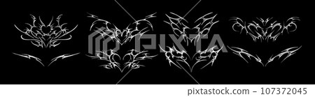 Neotribal y2k aesthetic tattoo in halftone... - Stock Illustration ...