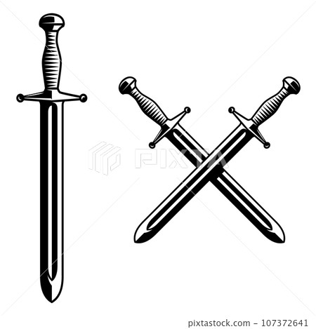Illustration of knight swords in monochrome...-插圖素材 [107372641] - PIXTA圖庫