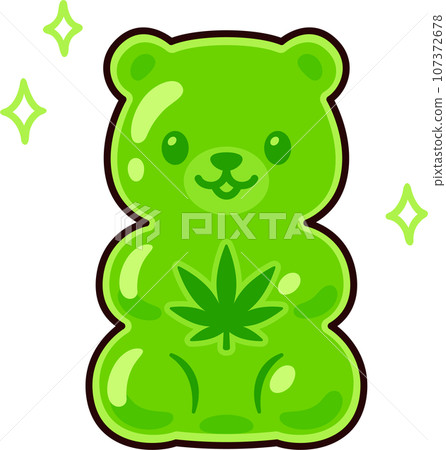 Cute cartoon cannabis edible gummy bear - Stock Illustration [107372678 ...