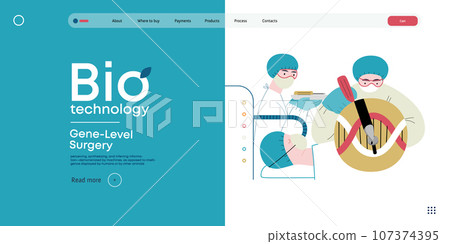 Bio Technology, Gene-Level Surgery -modern flat... - Stock Illustration ...