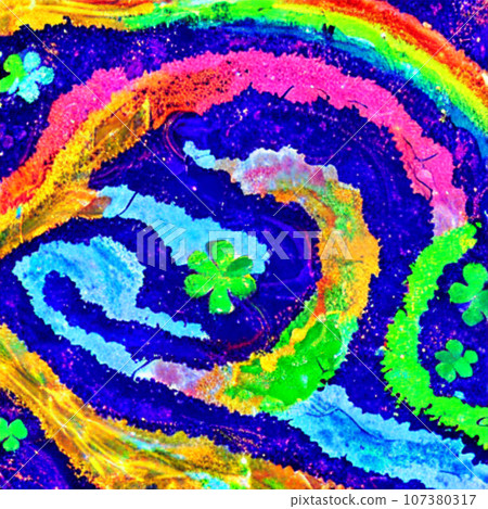 Four-leaf clover and rainbow AI image - Stock Illustration [107380317 ...
