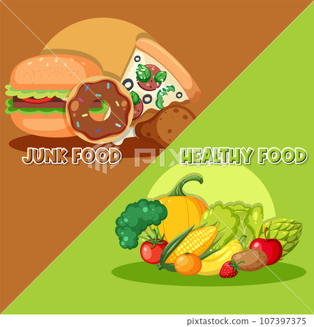 Junk Food Vs Healthy Food Images Stock Photos Vectors Choose Between