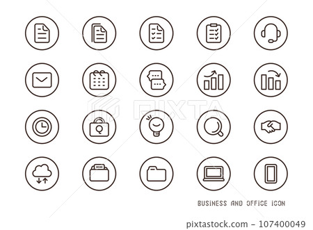 Simple business icon set Line drawing icons - Stock Illustration ...