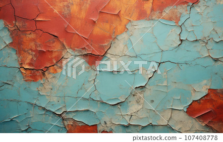 Texture of cracked paint. Dried oil paint...-插圖素材 [107408778] - PIXTA圖庫