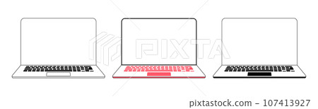 Laptop flat vector illustration. Computer... - Stock Illustration ...