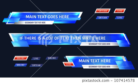 Lower third header, headline and news bar, TV... - Stock Illustration ...