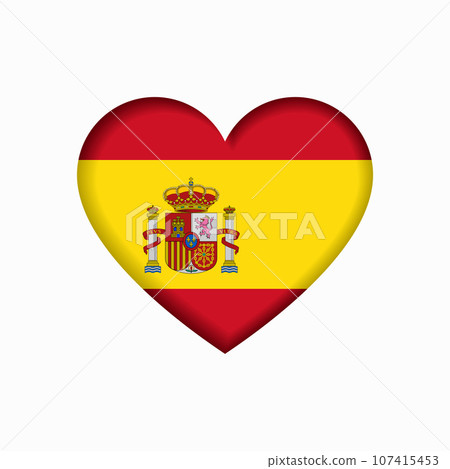 Spanish flag heart-shaped sign. Vector... - Stock Illustration ...