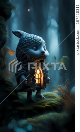3D forest guardian cartoon character design... - Stock Illustration ...
