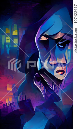 Creepy abstract halloween painting illustration - Stock Illustration ...