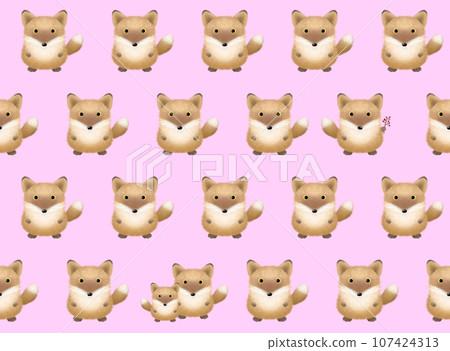 Fox seamless pattern A-4 - Stock Illustration [107424313] - PIXTA