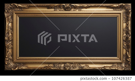AI art frame made of gold gold frame - Stock Illustration [107426387 ...