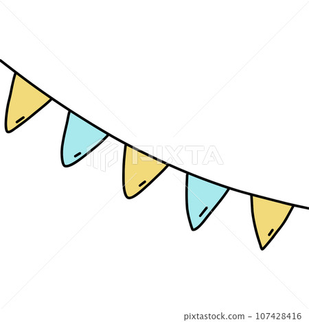 Pennant banner flag drawing - Stock Illustration [107428416] - PIXTA