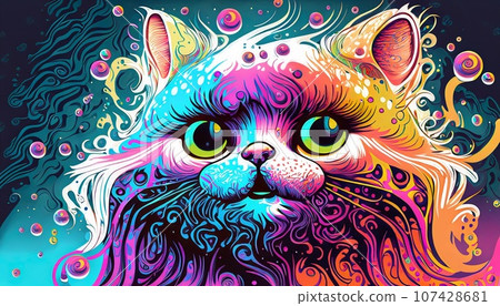 cute cat graphic art - Stock Illustration [107428681] - PIXTA