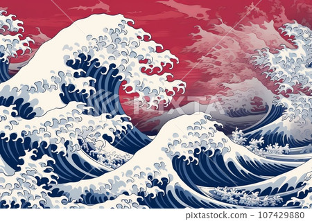 Japanese pattern background AI-generated image... - Stock Illustration ...