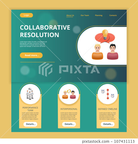 Collaborative resolution flat landing page... - Stock Illustration ...