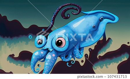 smiling bigfin squid - Stock Illustration [107431713] - PIXTA