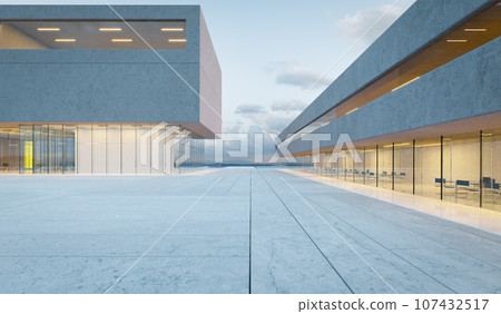 Realistic 3d rendering of Modern glass wall... - Stock Illustration ...
