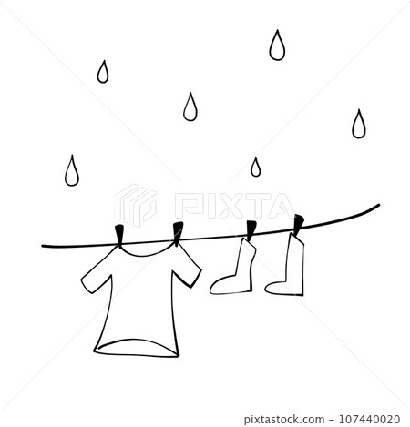 Rainy Weather Clipart Black And White Rainy Day Cartoon Black And