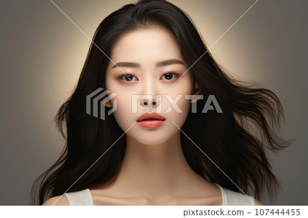 Korean Model Face Korean Young Woman's Close Up Portrait. Female