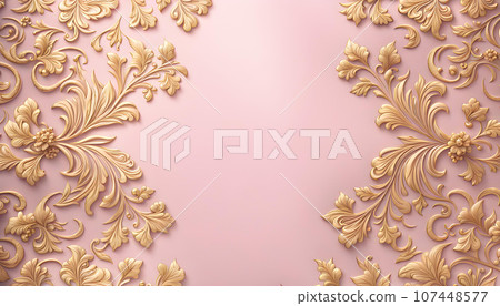 Pink and golden floral background design... - Stock Illustration ...