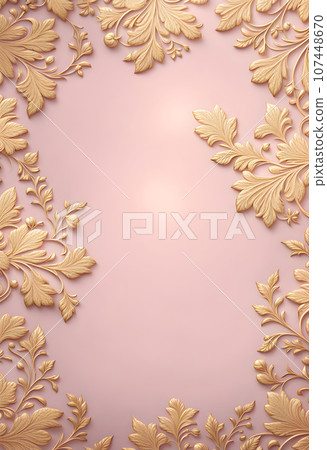Pink and golden floral background design... - Stock Illustration ...