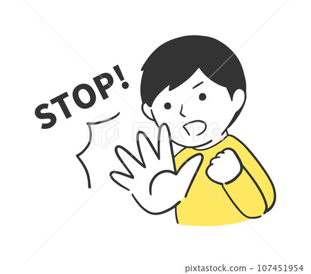 Illustration of a man stopping with stop and hand - Stock Illustration ...