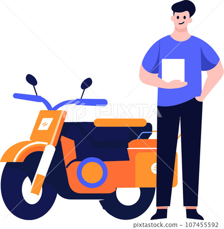 Hand Drawn Motorcycle mechanic in flat style - Stock Illustration ...