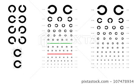 Landolt C Eye Test Chart broken ring medical... - Stock Illustration ...