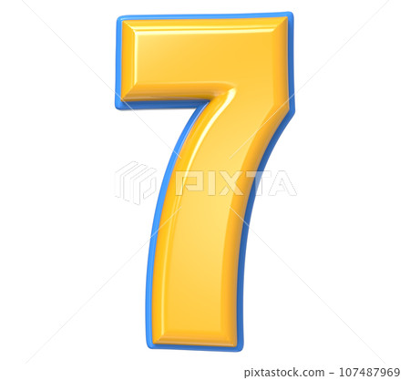 Font yellow number 3d render - Stock Illustration [107487969] - PIXTA