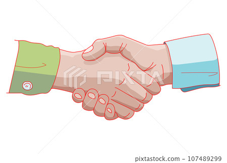 Handshake friendship promise bond peace color - Stock Illustration ...