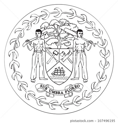 Coat of arm from the flag of Belize. Vector... - Stock Illustration ...