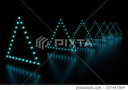 Row of triangle shaped blue LED lights - Stock Illustration [107497864 ...