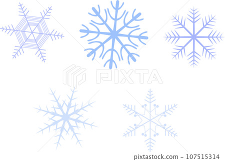 Set of simple snowflakes - Stock Illustration [107515314] - PIXTA