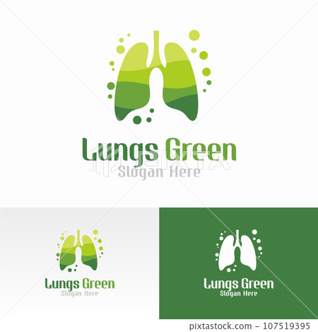 Lungs Green Logo Vector Template - Stock Illustration [107519395] - PIXTA